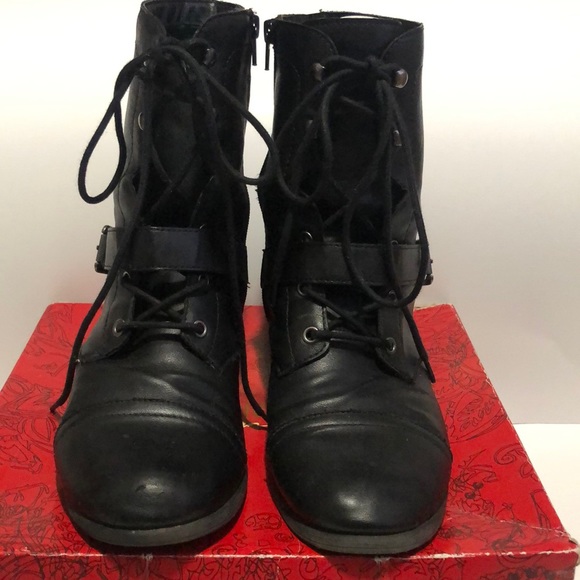 American Rag | Shoes | Womens Midcalf Boot Laceup Combat Boots Military ...